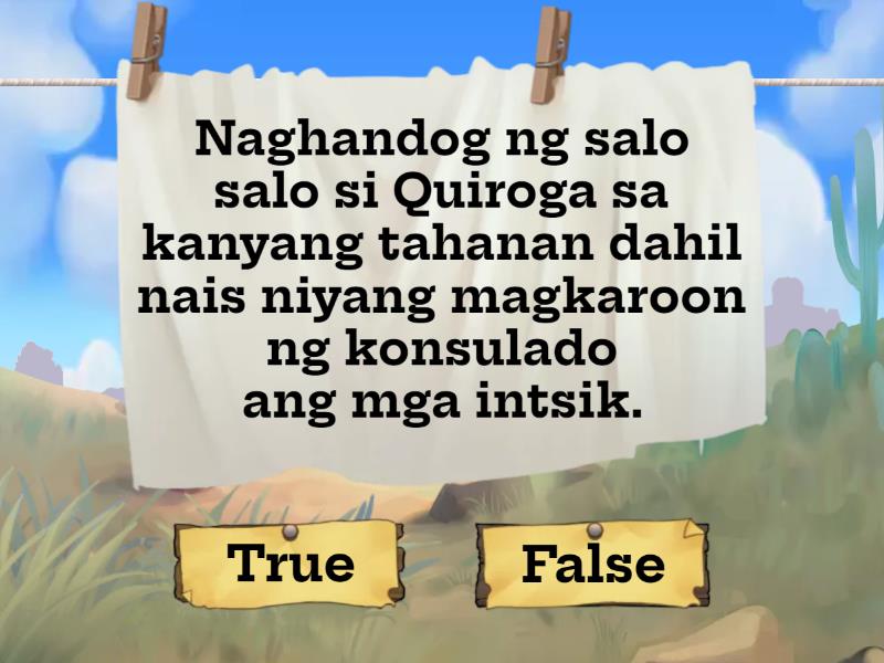 EL FILI - KABANATA 16 (Ang Kasawian ng Isang Intsik) - True or false