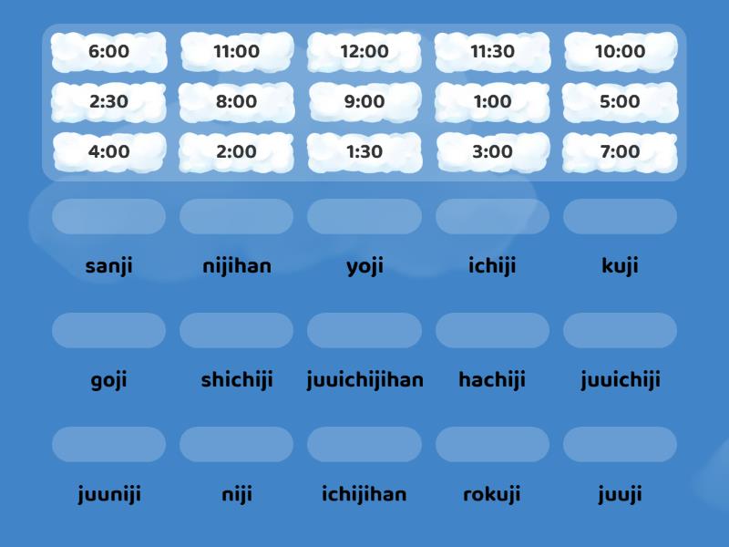 Time in romaji - Match up