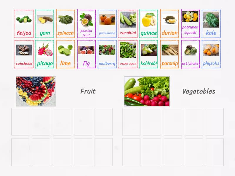 Fruits and Vegetables (Level 2) - Group sort