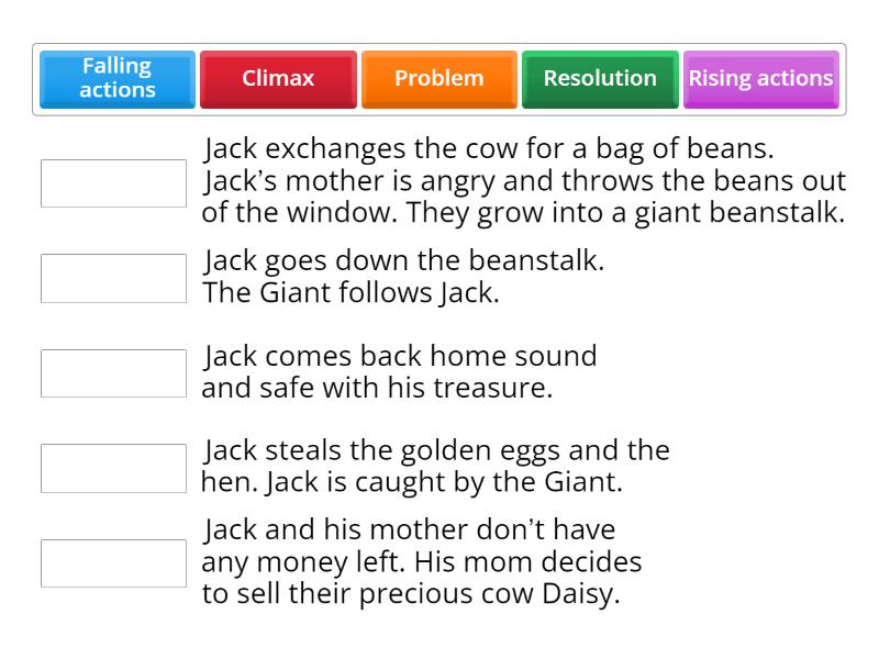Story Elements:Jack and the Beanstalk - Match up