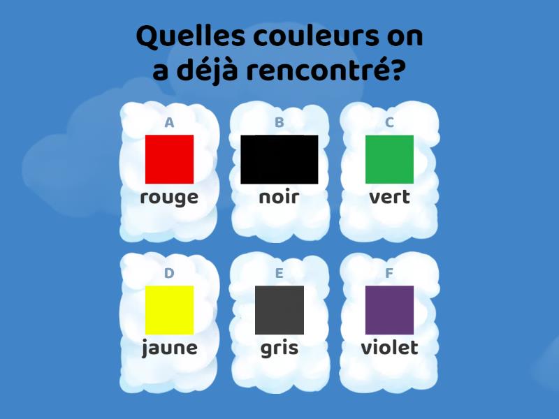 Les couleurs - Quiz