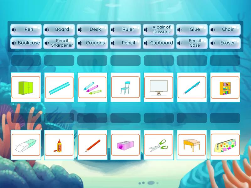 School Objects (Match up) - Une las parejas
