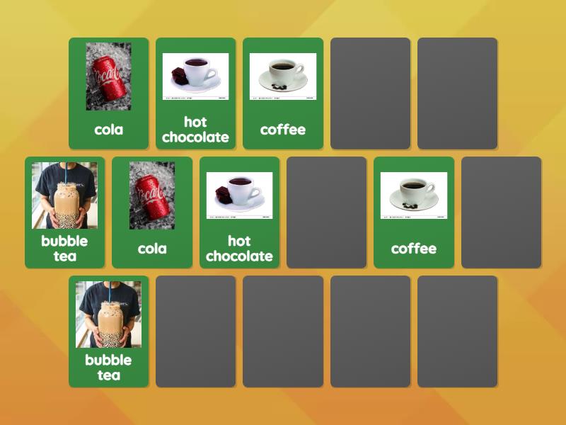 Drinks vocabulary - Matching pairs