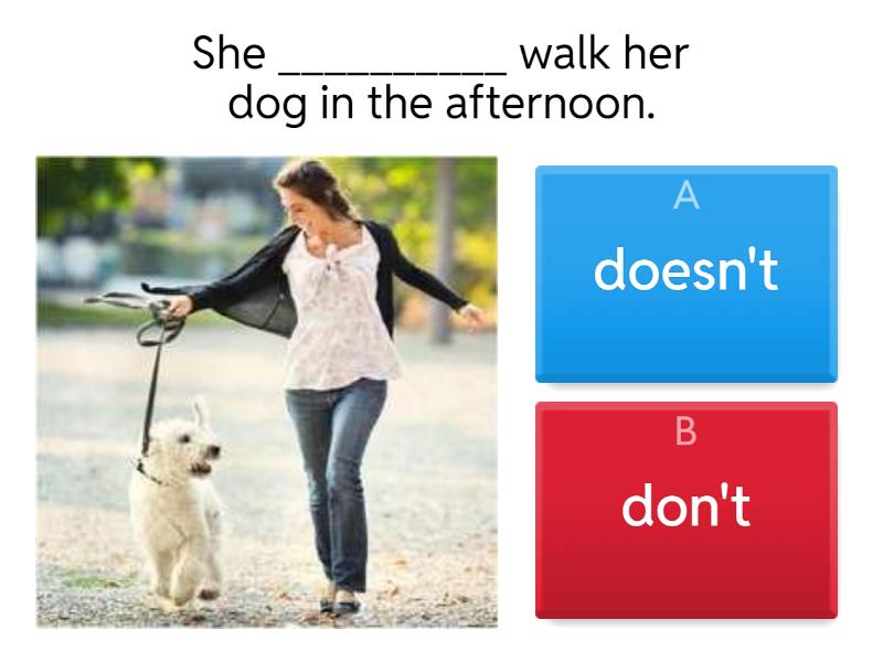 Don't / doesn't - Cuestionario