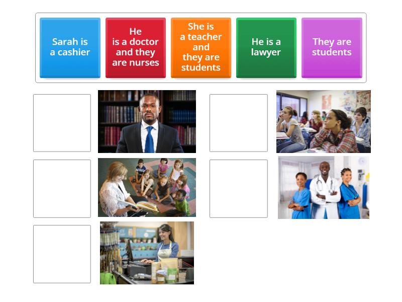 Connect - verb to be and occupations - Match up
