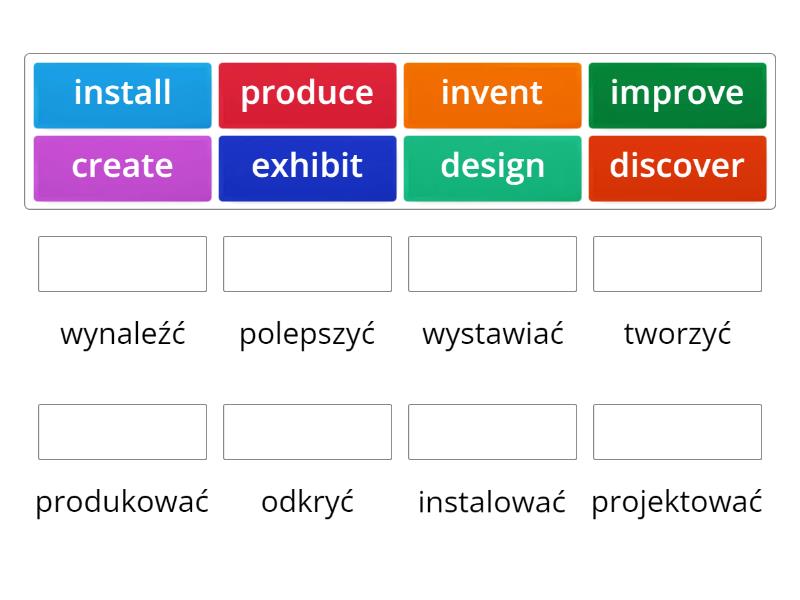 Brainy 7, Unit 5, Design and invention verbs - Match up
