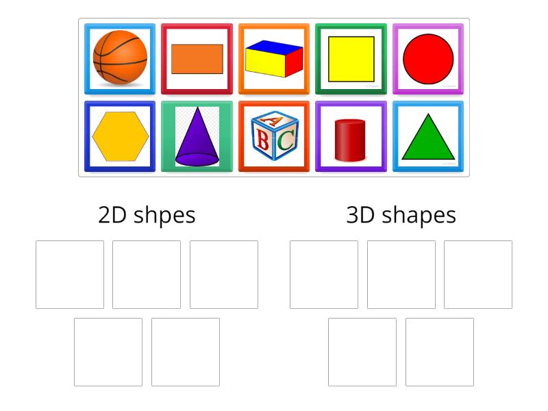 2D shapes vs 3D shapes - Group sort