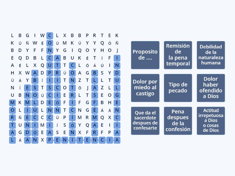 Confesión y Reconciliación 2 - Sopa de letras