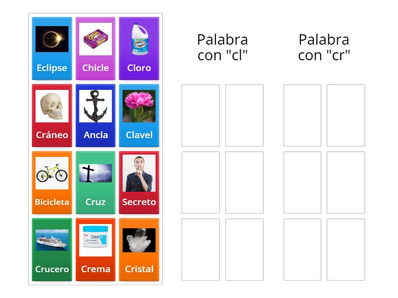 Clasifica palabras con "Cl" y "Cr"- Miss Catalina Lillo- Segundos ...