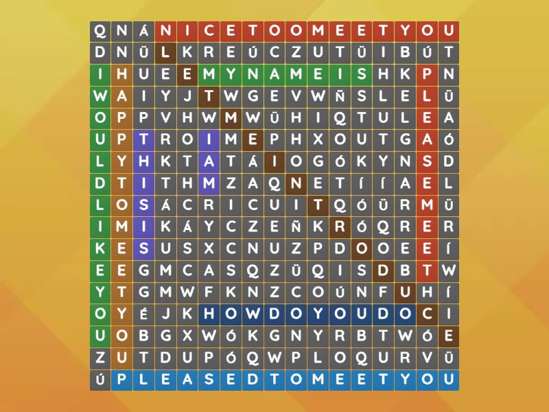 Introduce Yourself - Wordsearch
