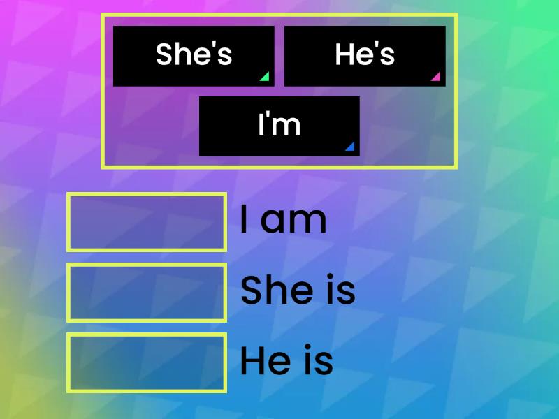 to be _ I he she - Match up
