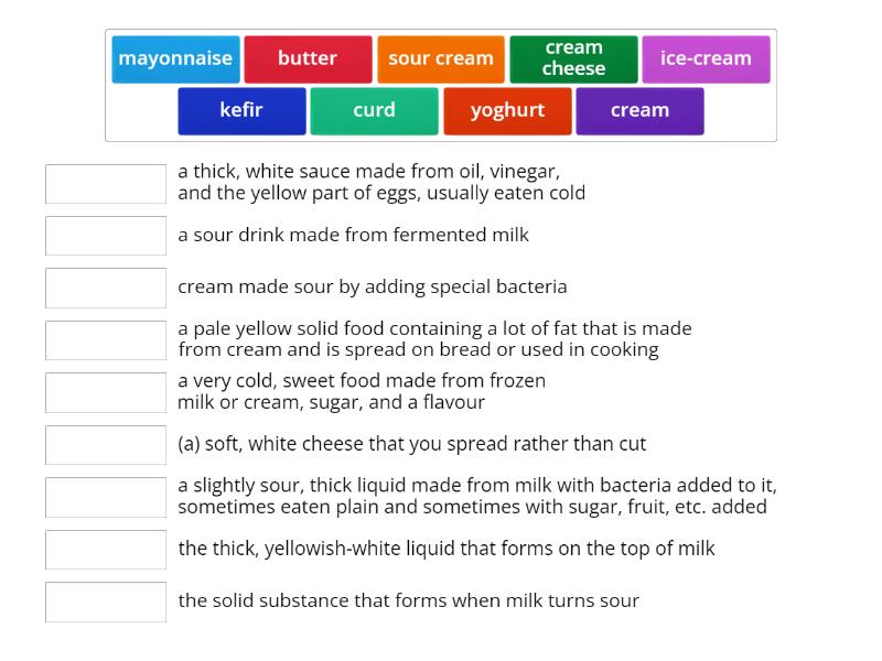 Dairy products - Match up