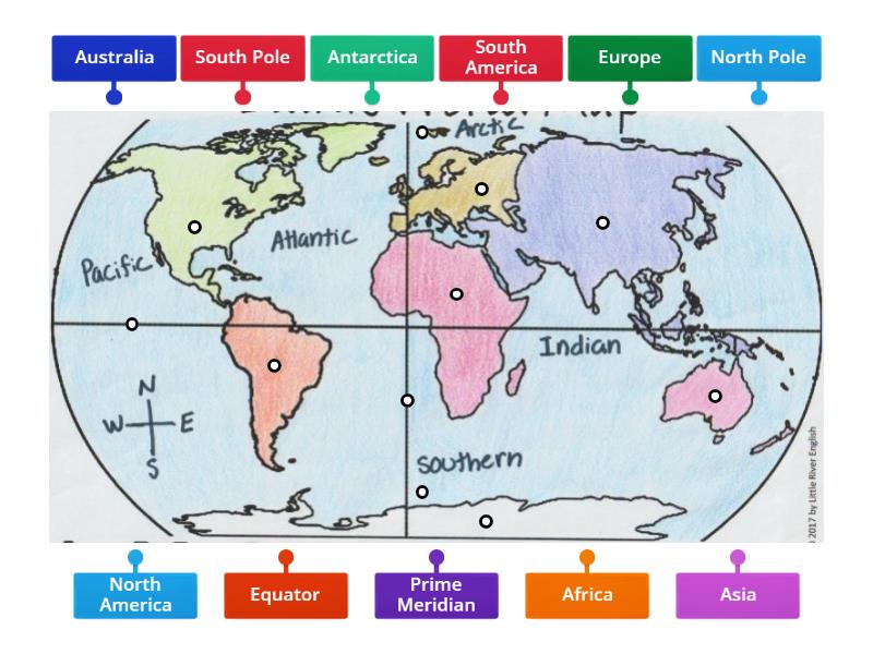 World Map Activity - Labelled diagram