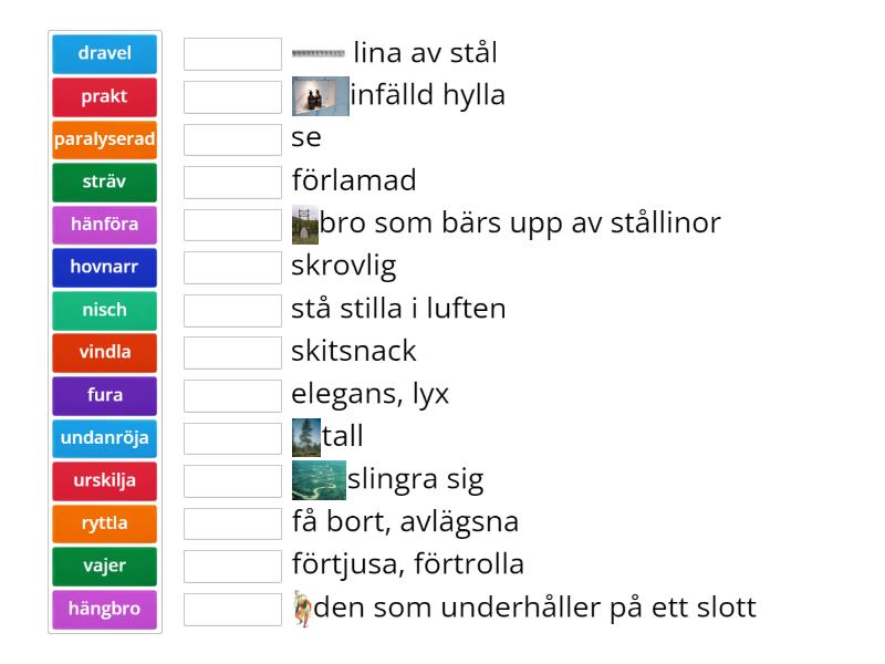 Veckans ord 2 - Match up