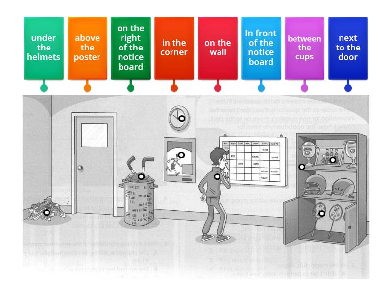 PET - prepositions of place - Labelled diagram