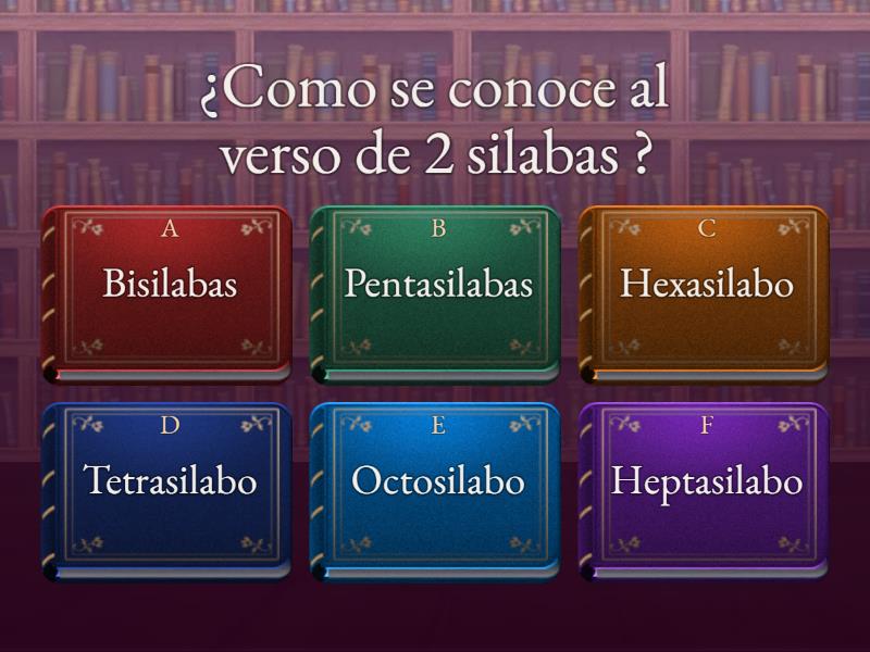 Clasificación de versos - Cuestionario