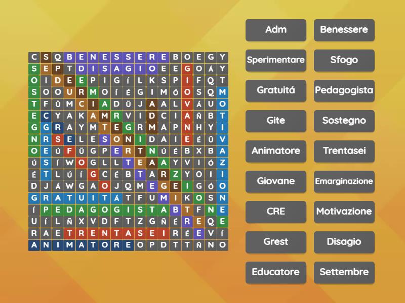 Metodologie operative - Wordsearch