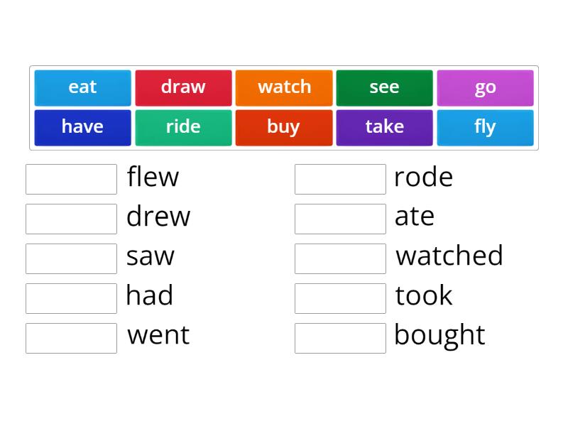 Simple past tense matching - Associação