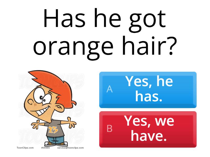 Yes / No Qus (have got / has got) - Quiz