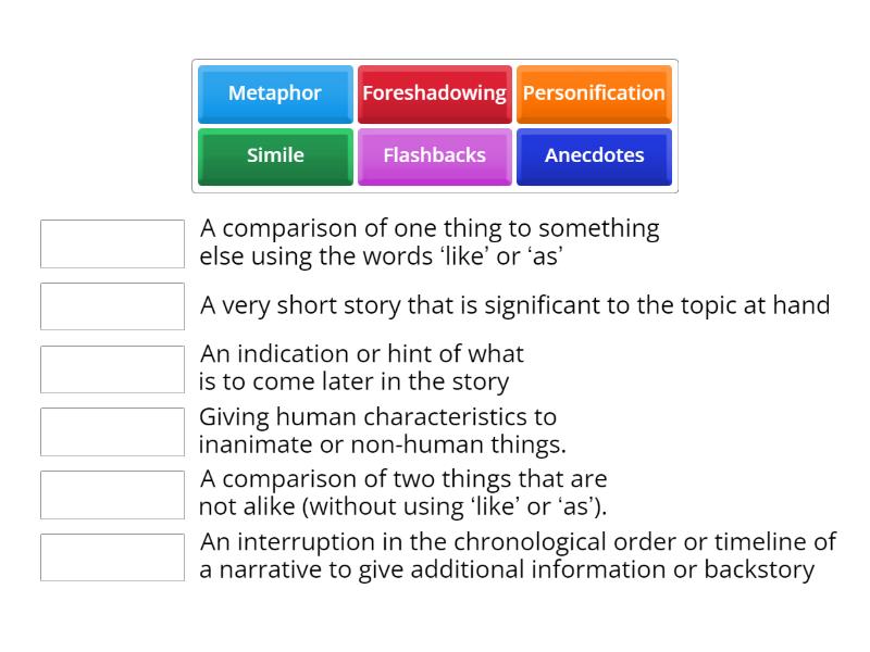 Literary Techniques - Match up