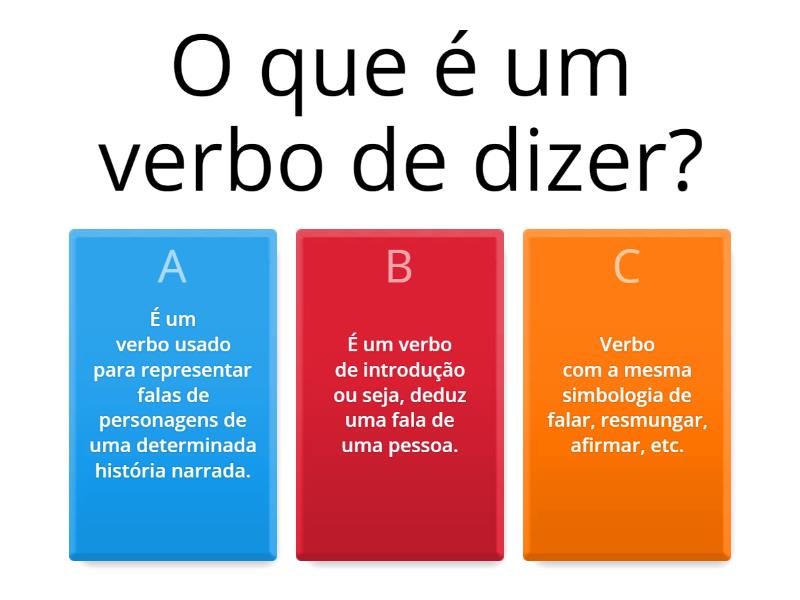 Verbos de dizer. - Quiz