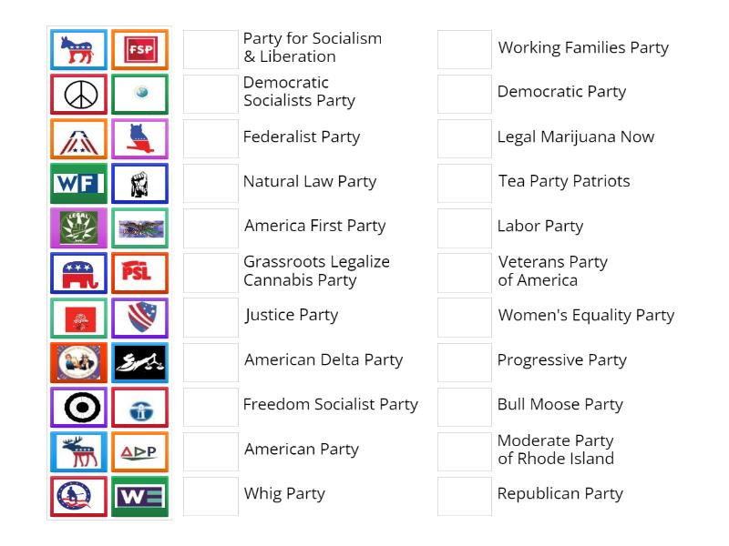 Identify the Political Party Based on Its Symbol - Match up