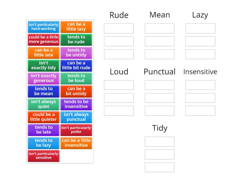 Focus 3 Unit 1.7 Language Focus tentative language - Group sort