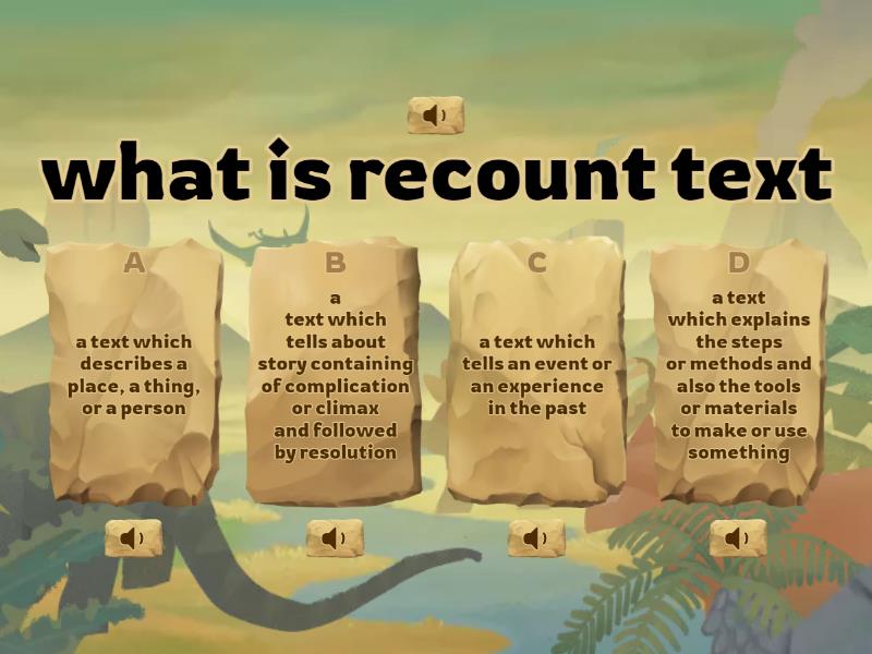 Recount Text Games - Quiz