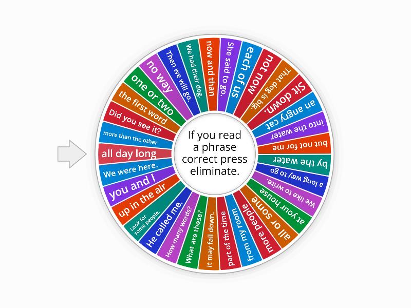 Fry Instant Phrases #1 - Spin the wheel