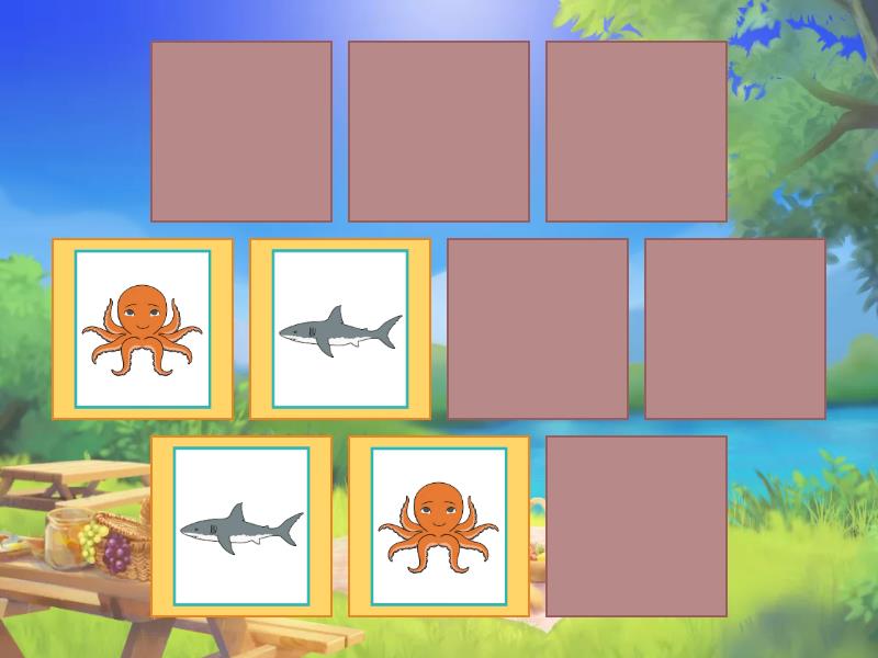 Sea animals game for 3-4 y.o - Matching pairs