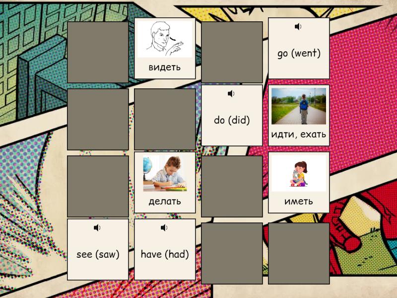 Spotlight 4 Module 7 irregular verbs - Matching pairs