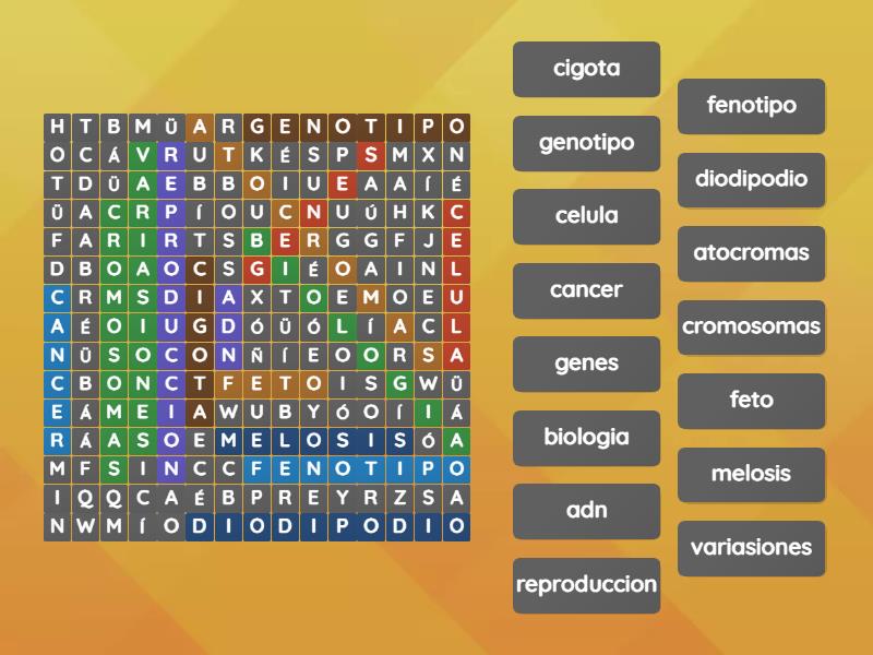 BIOLOGIA - Sopa de letras