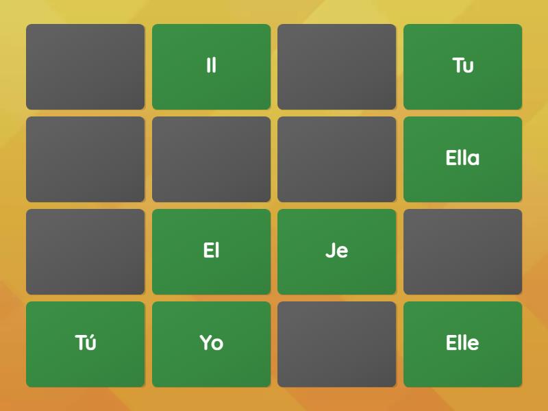 Les pronoms - Matching pairs