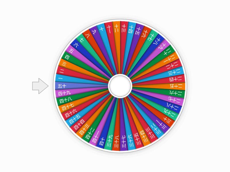 Wheel picker: numbers to 50 Japanese for bingo - Random wheel