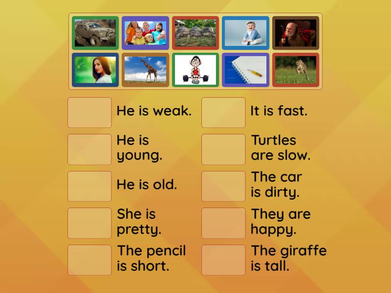 Describing words or adjectives - Match up