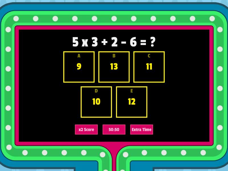 Quiz da Matemática - Gameshow quiz
