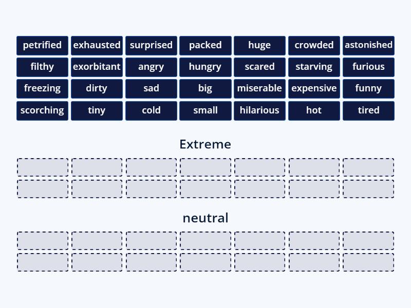 extreme adjectives GROUP B2 - Group sort