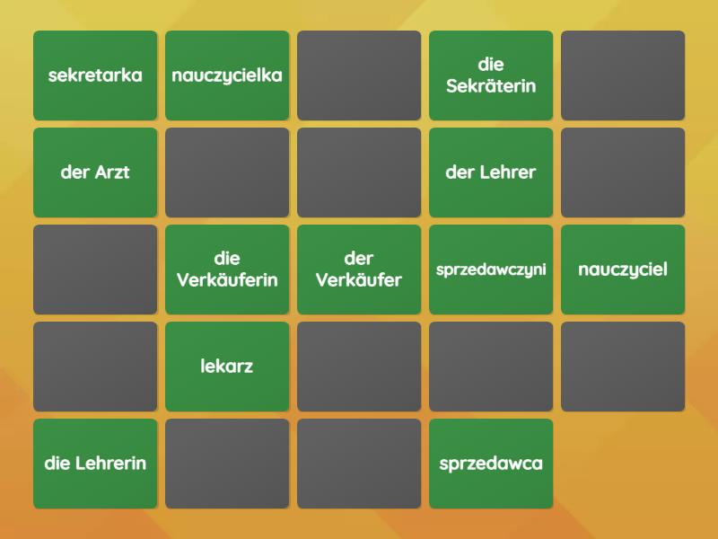 Berufe memorki - Matching pairs