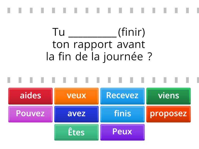 Conjugaisons "tu" et "vous" - Find the match
