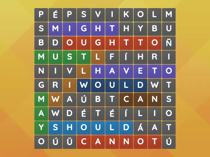 MODAL VERBS - Wordsearch