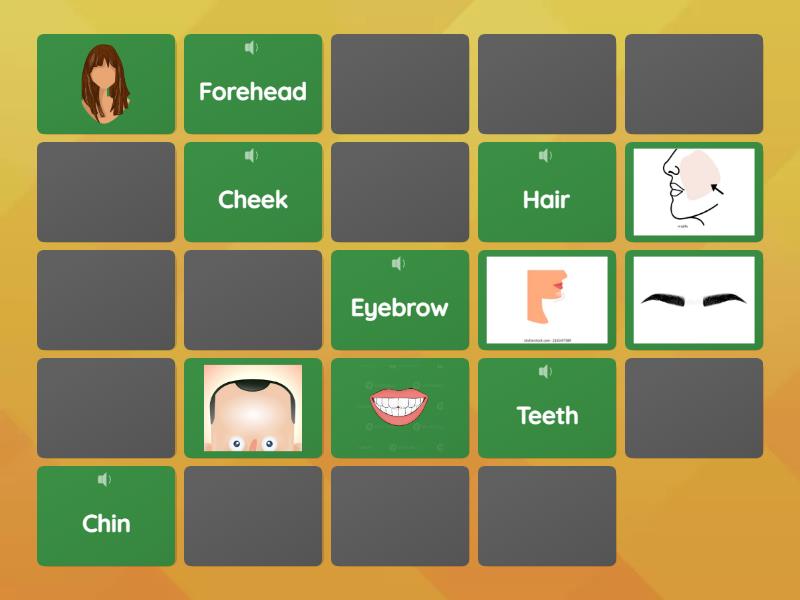 PARTS OF THE FACE - Matching pairs