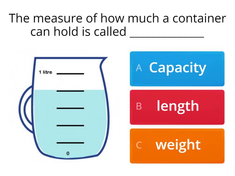 Capacity -Grade 1 - Quiz