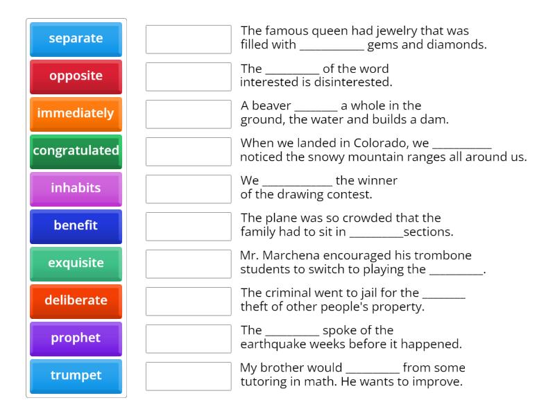 CLES Megawords 3 List 16 -it, ite, -et, and -ate endings - Match up