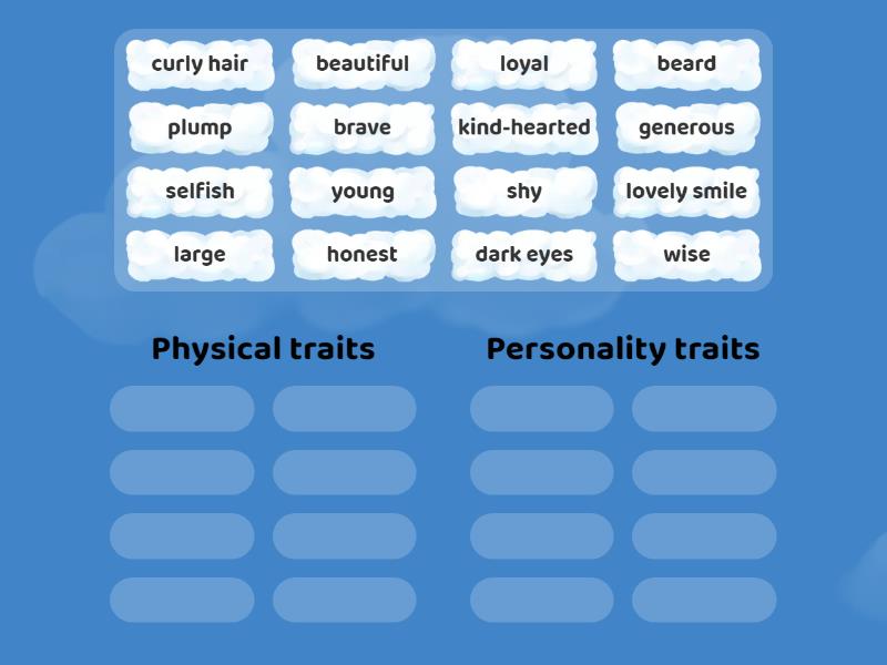 Physical or personality traits - Ordenar por grupo