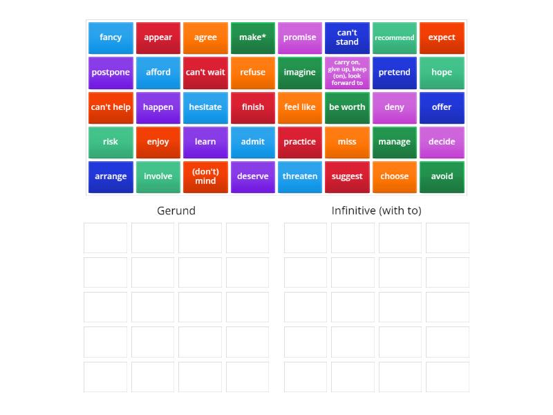 UI 6B Verb patterns - Group sort
