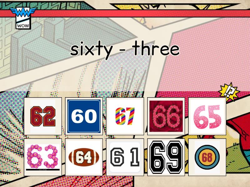 Numbers up to 69 - Find the match