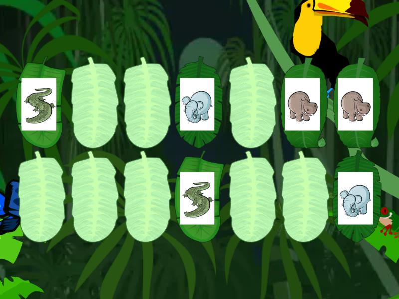 Wild animals matching game - Matching pairs
