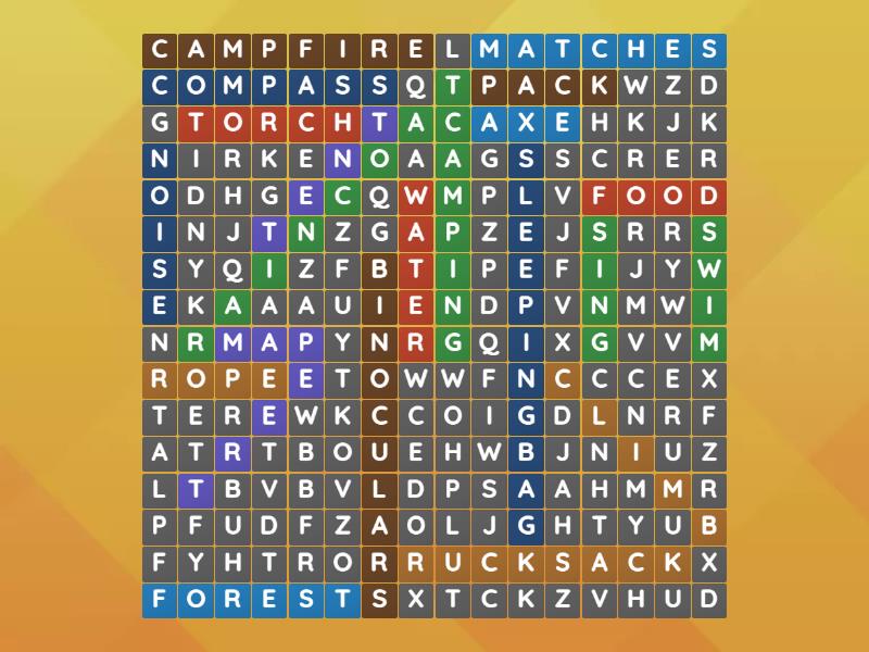 Unit 2 - Camping - Wordsearch