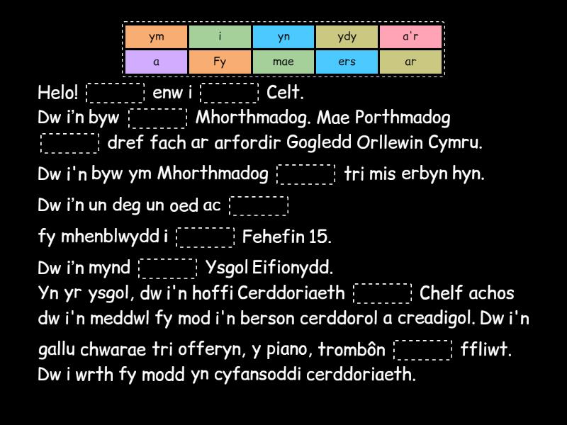 Dyma Fi! - Complete the sentence