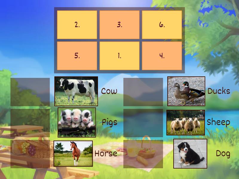 Old McDonald Have a Farm book - Une las parejas